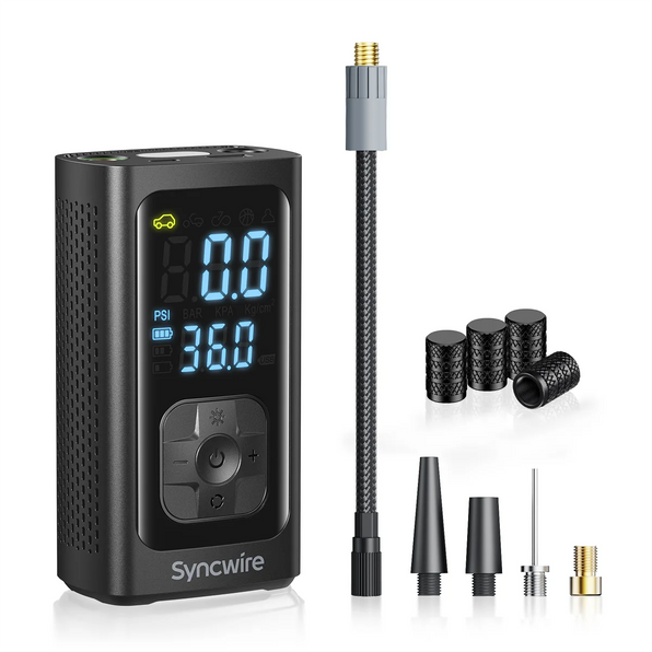 Fast Tire Inflator | Portable Air Compressor with LCD Gauge