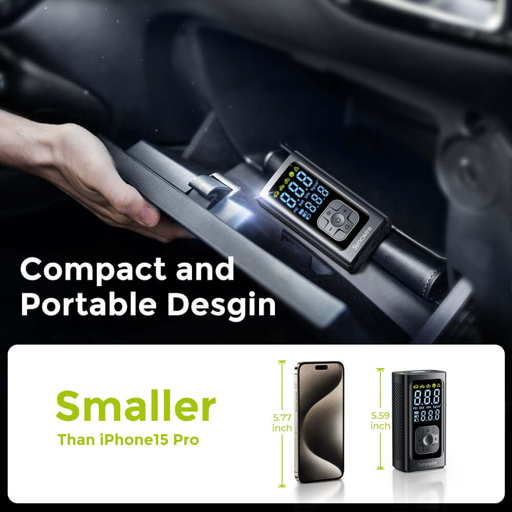 Fast Tire Inflator | Portable Air Compressor with LCD Gauge